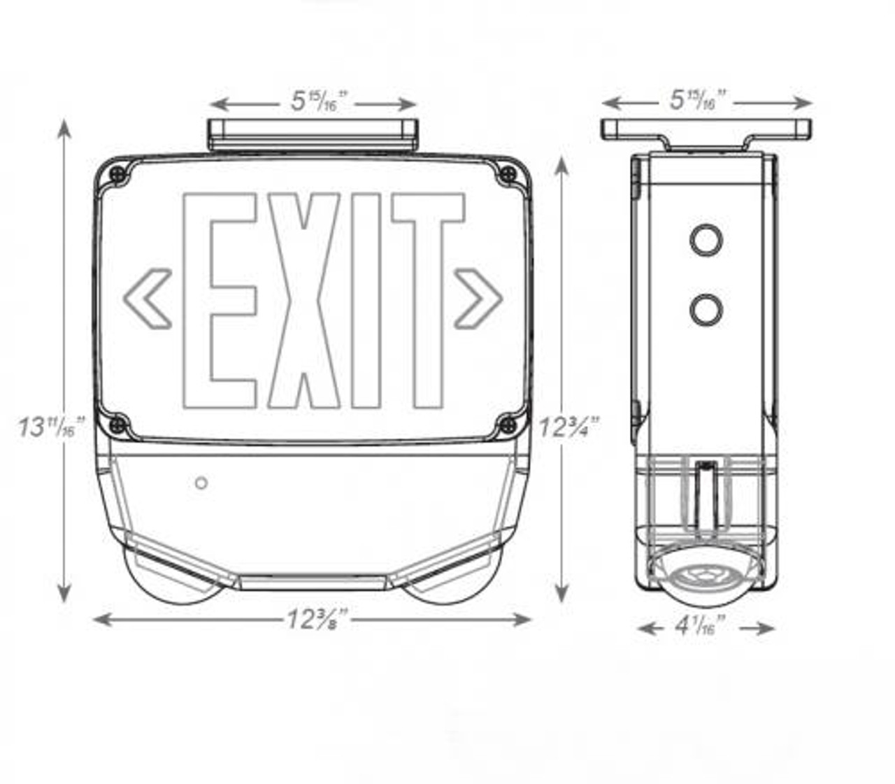 Wet Location Led Exit And Emergency Combo Double Face